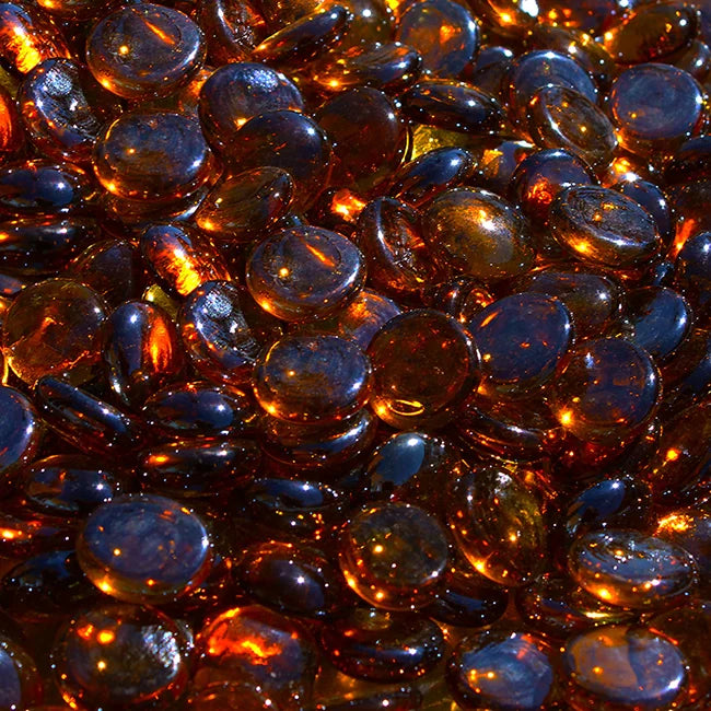 Dark Amber Reflective Tempered Fire Glass Beads – Blue Ridge Brand